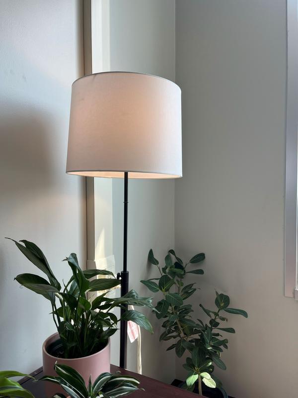 allen + roth 63.5-in Gold Standard Floor Lamp with Linen Shade in the ...