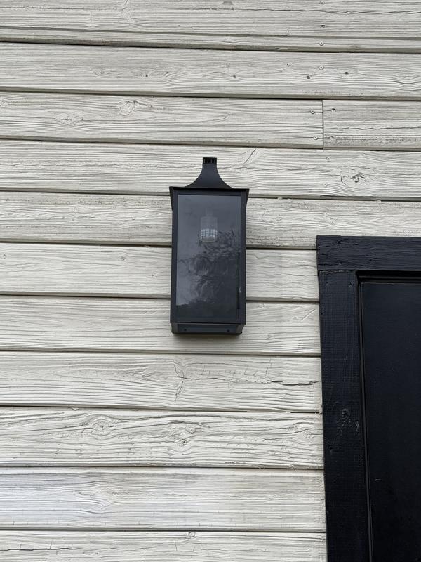KAWOTI 1 -Light 15-in H Matte Black Hardwired Outdoor Wall Light in the ...