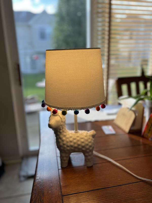 Style Selections 16.5-in White LED On/Off switch Table Lamp with Fabric ...