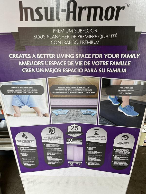 DRIcore Insul-Armor 76 23.25-ft W x 47.25-ft L x 1 -in T Premium Foam ...