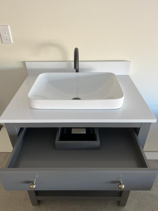 Origin 21 Beal 60-in Gauntlet Gray Semi-recessed Double Sink Bathroom ...