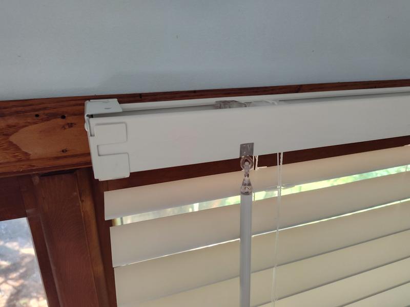 LEVOLOR Basics 2-in Slat Width 27-in x 64-in Cordless White Faux Wood Room Darkening Horizontal ...