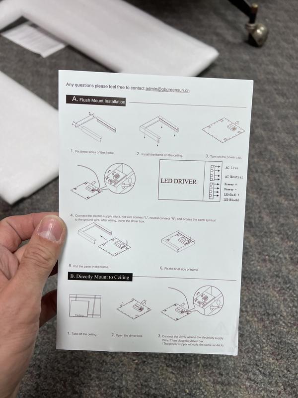 WYZM 10-Pack 2-ft x 2-ft Adjustable Daylight LED Panel Light 2X2-10P-B ...