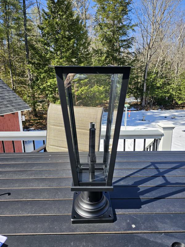 allen + roth Davidson 24.625-in Matte Black Traditional Outdoor Light ...