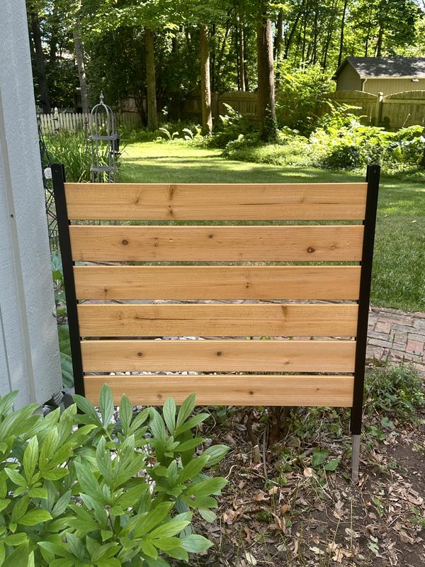Enclo Privacy Screens No Dig Cedar 39-in W x 60.5-in H Concord Slatted ...