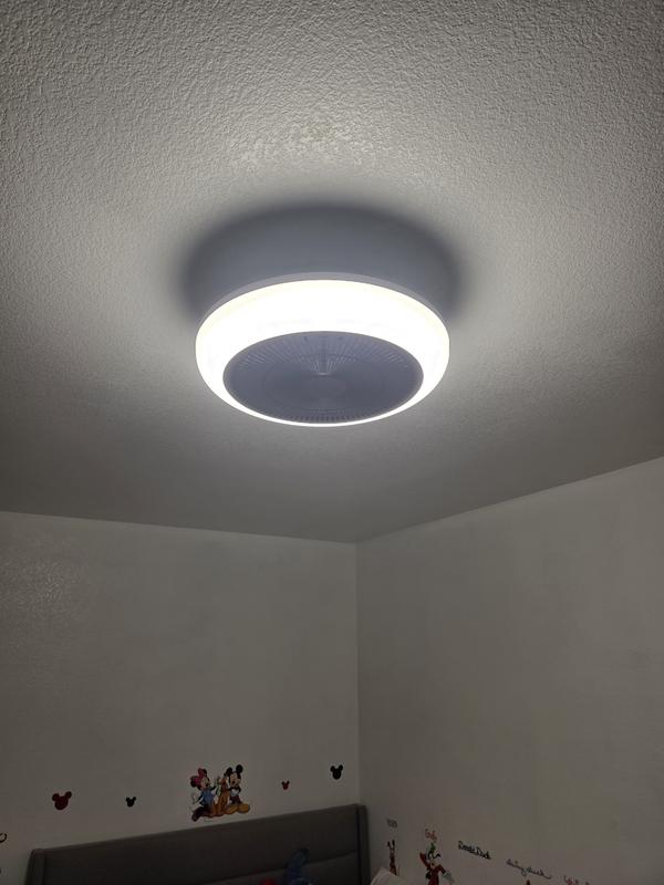 Harbor Breeze Eastland 18-in White with Clear Blades Color-Changing ...