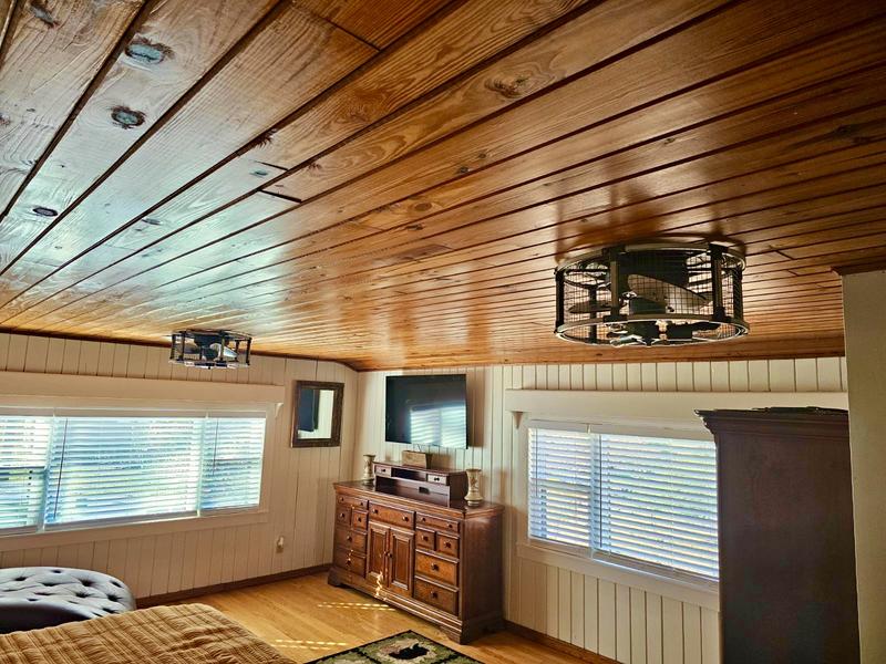 Harbor Breeze Abbingdon 20-in Matte black LED Indoor/Outdoor Downrod or ...