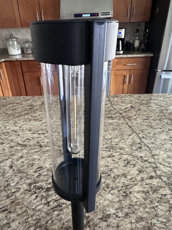 Harbor Breeze 2-Pack Round Bollard 15-Lumen 1.5-Watt Black Solar LED Outdoor Path Light (3500 K ...