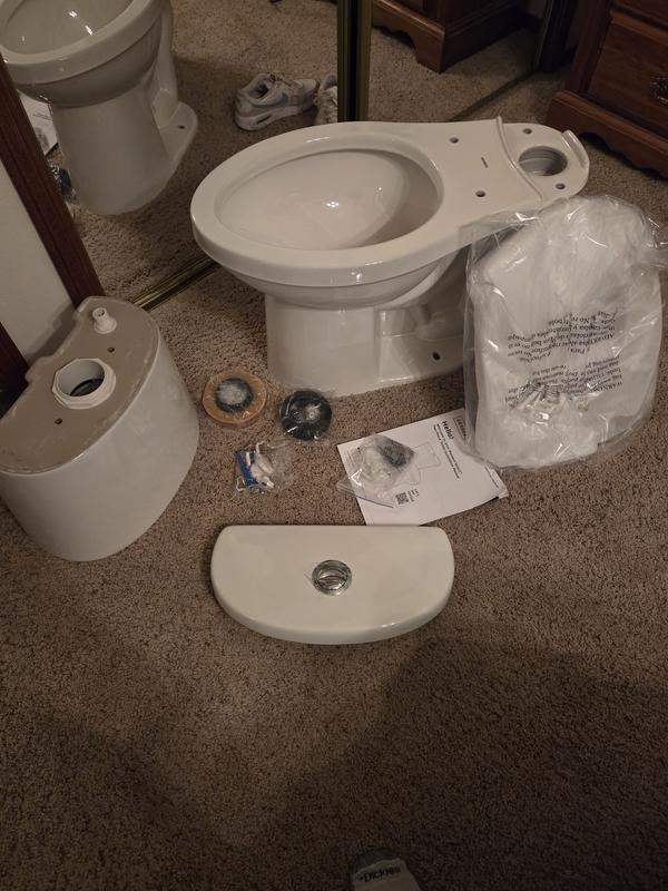 Gerber Maxwell Select White Round Chair height 12-in Rough-In ...