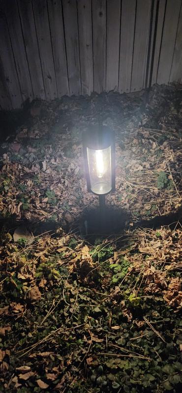 Harbor Breeze 2-Pack Round Bollard 15-Lumen 1.5-Watt Black Solar LED Outdoor Path Light (3500 K ...