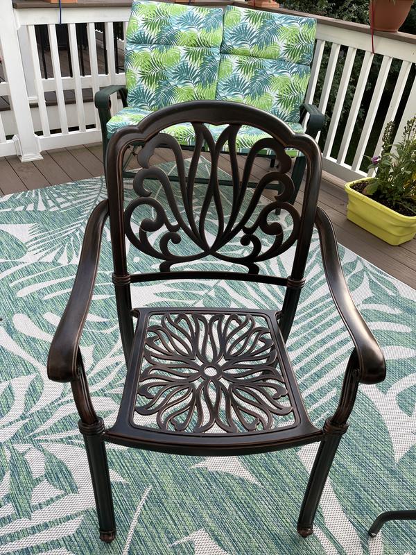BABOOM Patio Dining Chairs Set of 2 Stackable Black Aluminum Frame ...