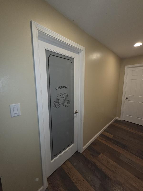 RELIABILT 24-in x 80-in Primed Solid core 1-panel Frosted glass Right ...