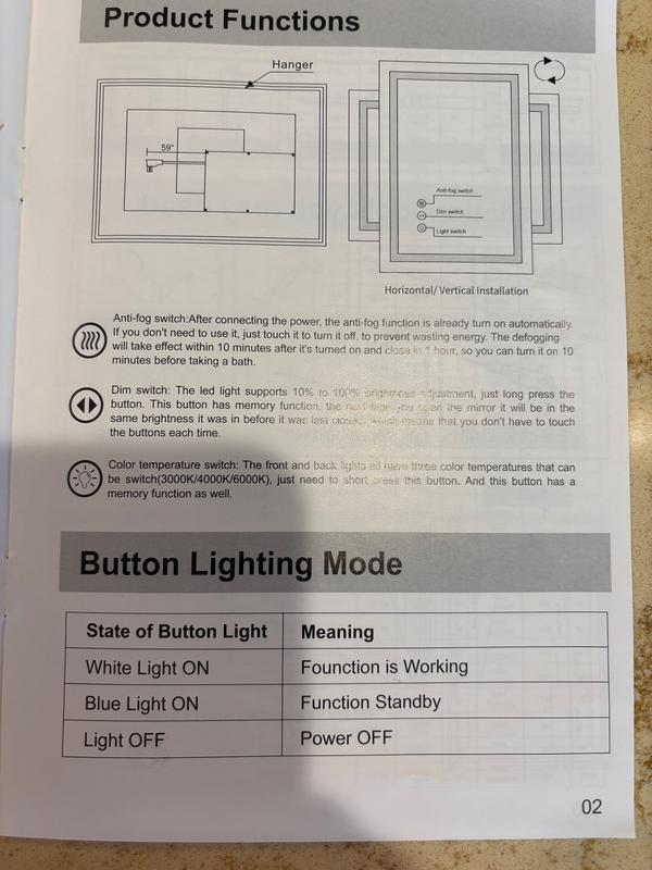 YQP 84x40 Inch UL Certified Front Light and Backlit LED Anti-Fog ...