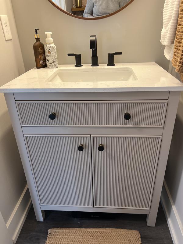 allen + roth Sandbanks 60-in Greige Undermount Double Sink Bathroom ...