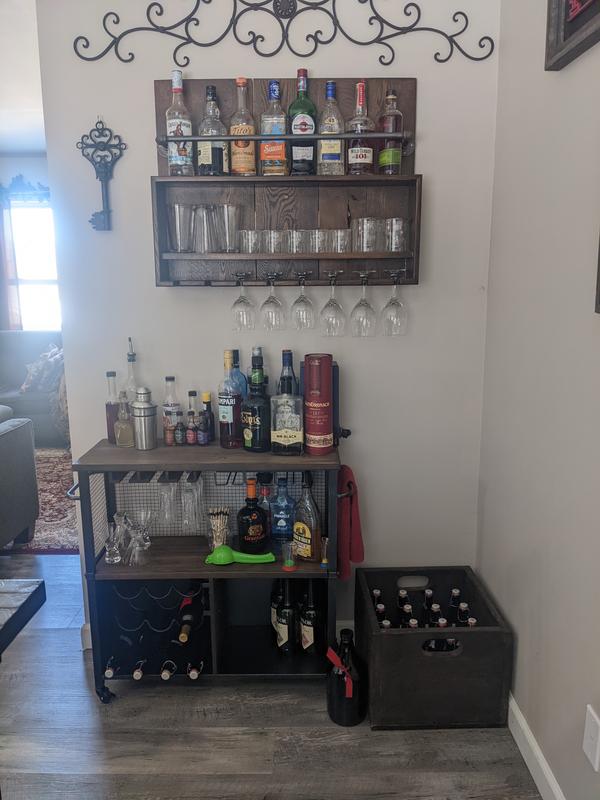FirsTime 12-in x 31.5-in Fir Brown Square Bar Cart at Lowes.com