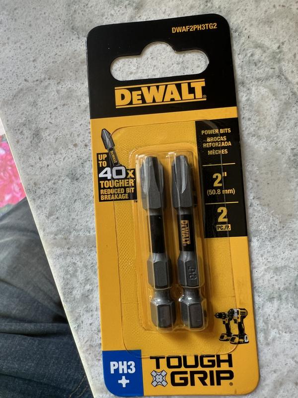 DEWALT TOUGH GRIP 2-in 3 Phillips Screwdriver Bit (2-Piece) DWAF2PH3TG2 ...