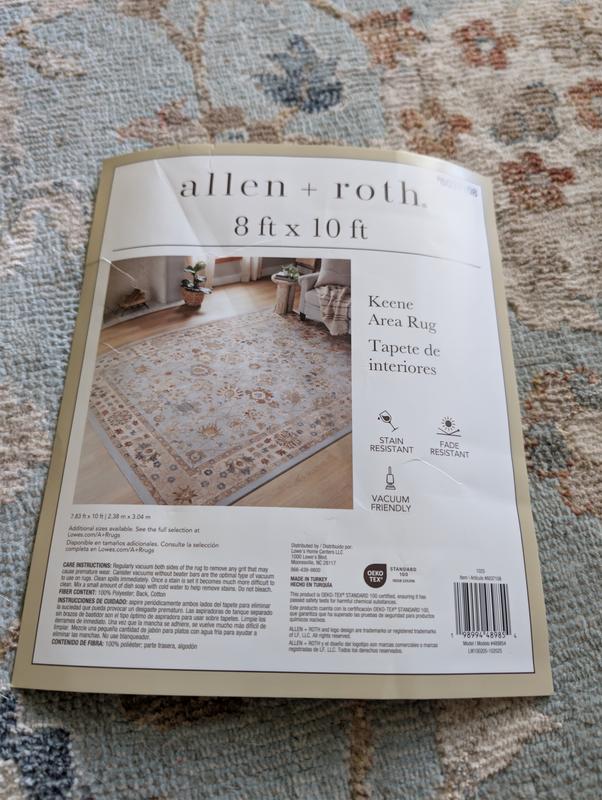 allen + roth Keene 4 x 6 (ft) Loomed Polyester Blue Rectangular Indoor ...