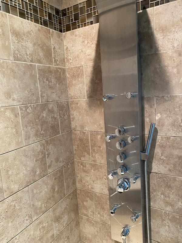 AKDY Stainless Steel 7.48-in Waterfall Dual Head Shower Panel System ...
