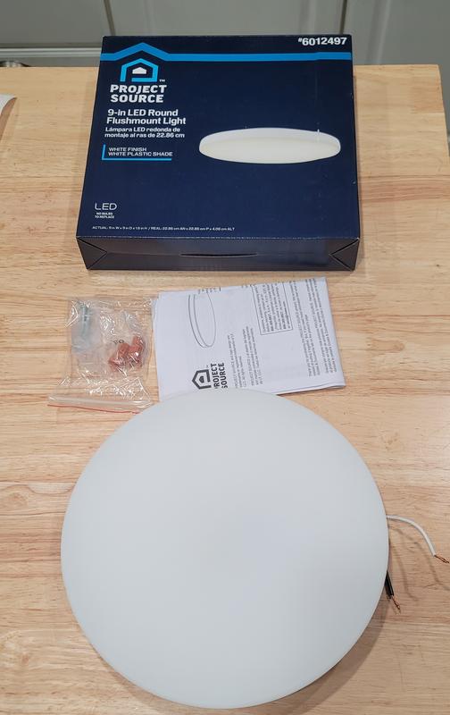Project Source 1 -Light 9-in Matte White Integrated LED Flush Mount ...