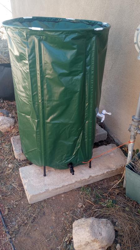 Winado 100- Gallons Green Plastic Rain Barrel with Diverter Spigot ...