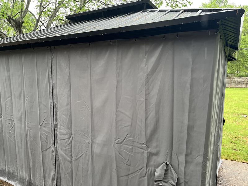 AOXUN 8-ft x 8-ft Outdoor Gazebos Black Gazebo with Hardtop Roof ...