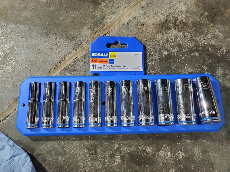 Kobalt 3/8-in Drive Standard (SAE) Deep Socket Set (11-Pieces) 81717 at ...