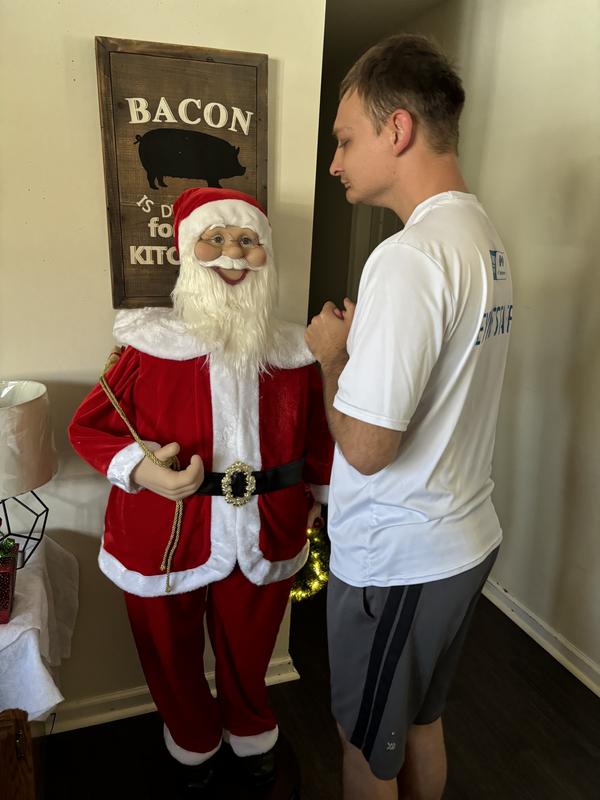 Fraser Hill Farm 58-in Musical Animatronic Motion Activated Santa ...