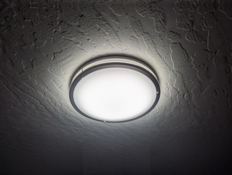 Maxxima Ceiling Mount 1-Light 16-in Satin Nickel LED Flush Mount Light ...