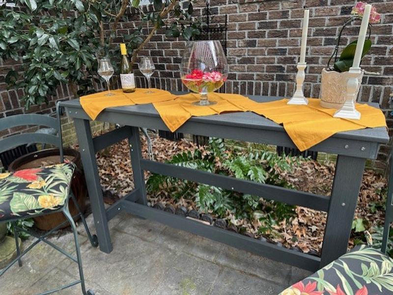 JEAREY All-Weather Rectangle Tall Bar Table for Patio Rectangle Outdoor ...
