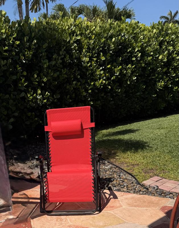 Patio Premier Sun-Ray Black Steel Frame Stationary Zero Gravity Chair ...