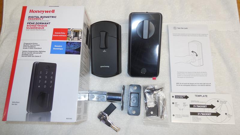Honeywell Matte Black Electronic Deadbolt Fingerprint Touchscreen ...