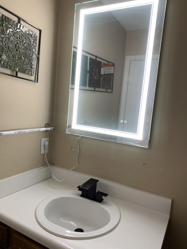 Keonjinn Led Mirror 36-in x 36-in Polished Frameless Square Dimmable ...