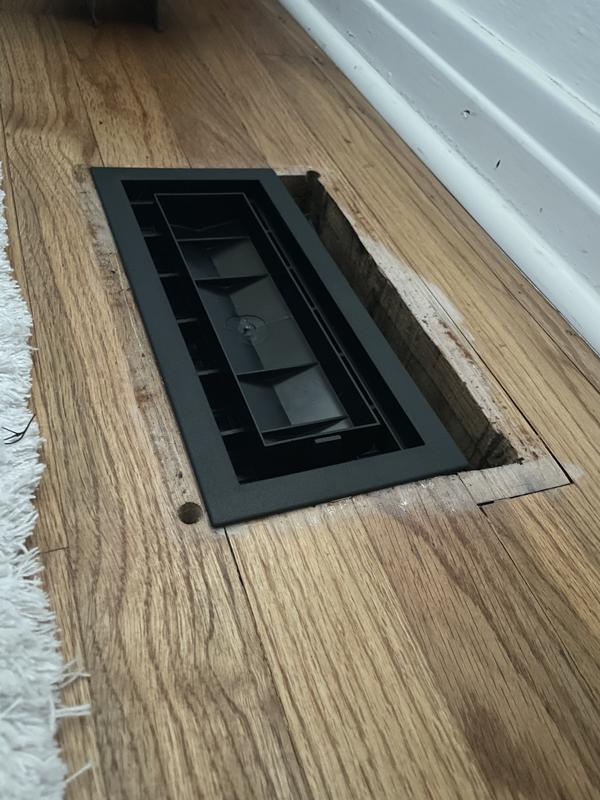 Inte-Grates 2-in x 12-in 1-way Polystyrene Black Floor Register in the ...