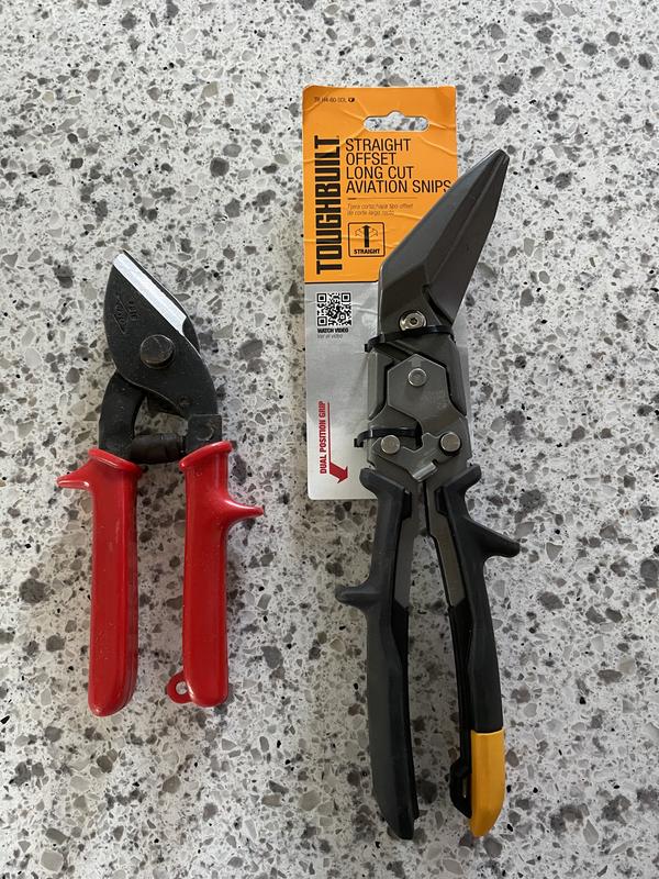 TOUGHBUILT Aviation Offset Alloy Steel Straight Long Cut Offset Snips ...