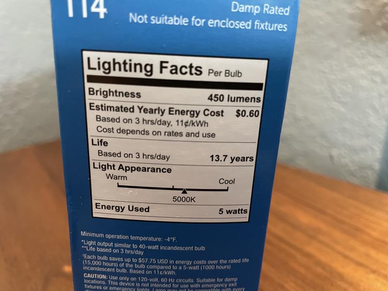 Utilitech 40 -Watt EQ T14 Soft white Medium base (E-26) Dimmable LED General purpose Light Bulb ...