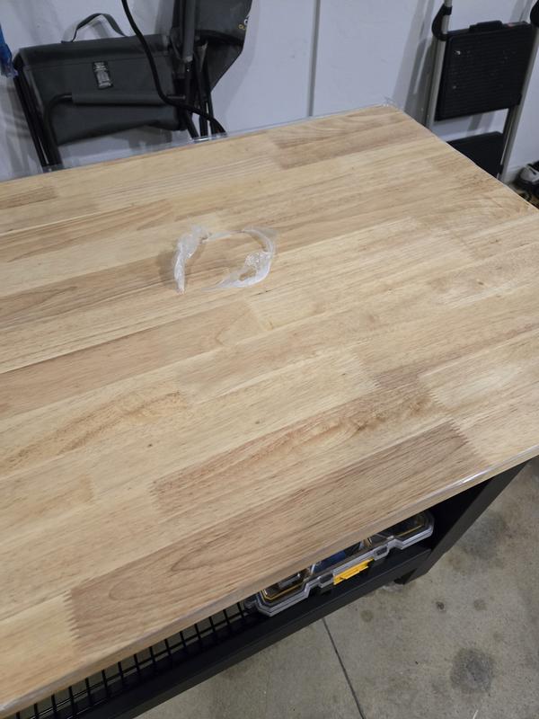 CRAFTSMAN 72-in L x 41-in H 2-Drawers Rolling Black Butcher Block ...