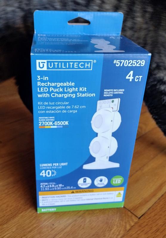 Utilitech 4-Pack Color Changing with Remote Control LED Rechargeable ...