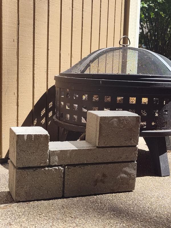 Oldcastle 10-in H x 15.7-in L x 4-in D Fog Gray Stagger Wall Concrete ...