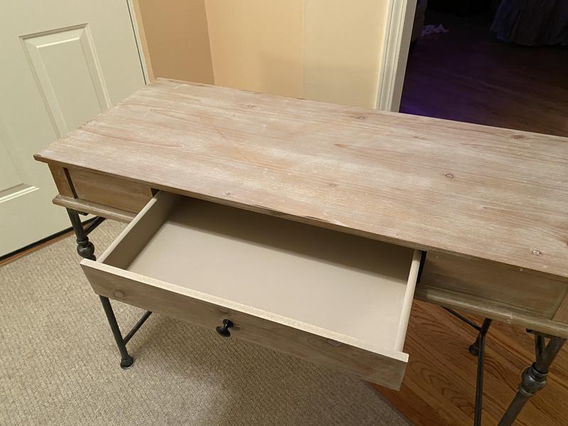 allen + roth Allen + Roth 42-in Brown Pine Writing desk in the Desks ...