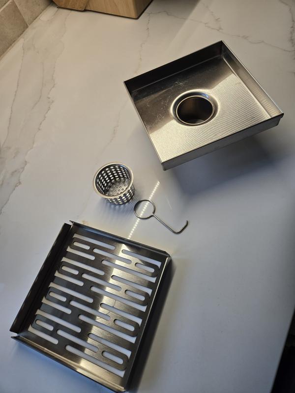 BWE 32 In. Stainless Steel Linear Shower Drain with Slot Pattern Drain ...