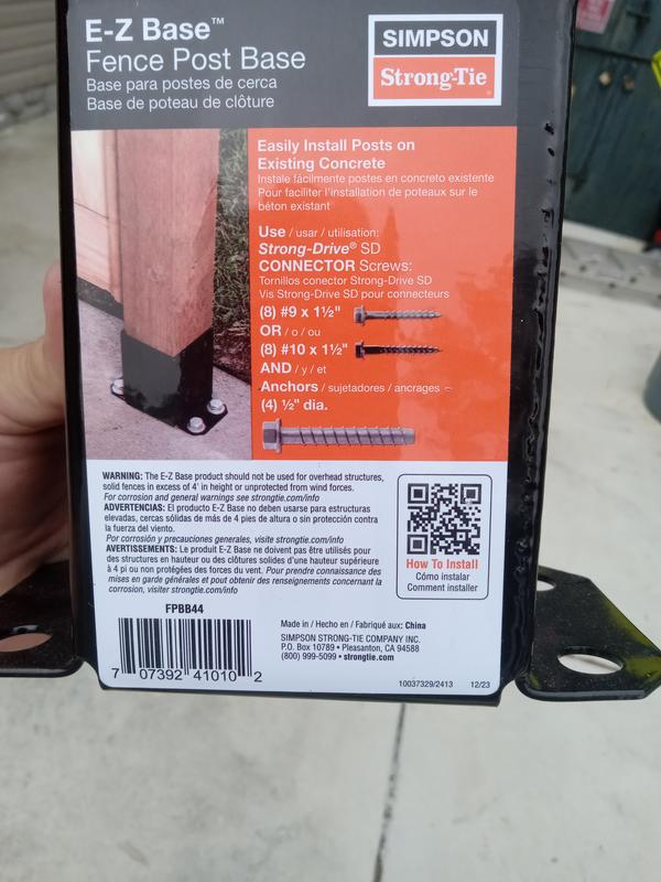 Simpson Strong-Tie E-Z Base 4-in x 4-in Powder-coated Wood to concrete ...