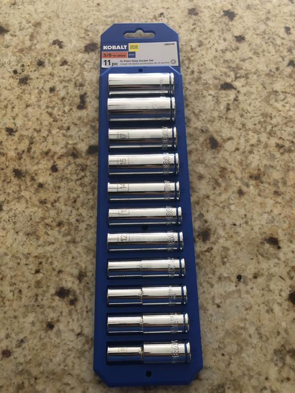 Kobalt 3/8-in Drive Standard (SAE) Deep Socket Set (11-Pieces) 81717 at ...