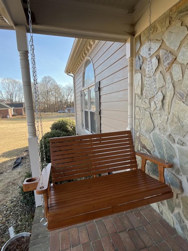 Fortune Candy 4ft 2 -person Brown Outdoor Swing in the Porch Swings ...