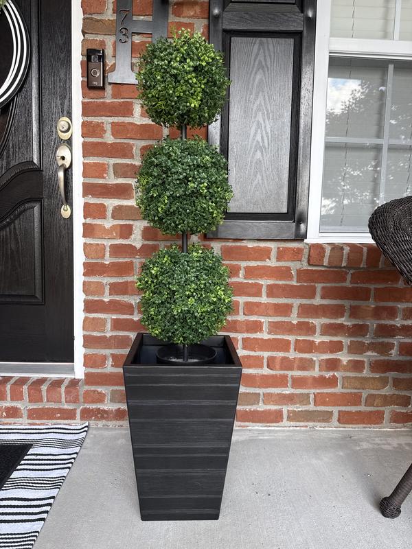 Nearly Natural 36-in Green Indoor/Outdoor Boxwood Artificial Tree 5486 ...
