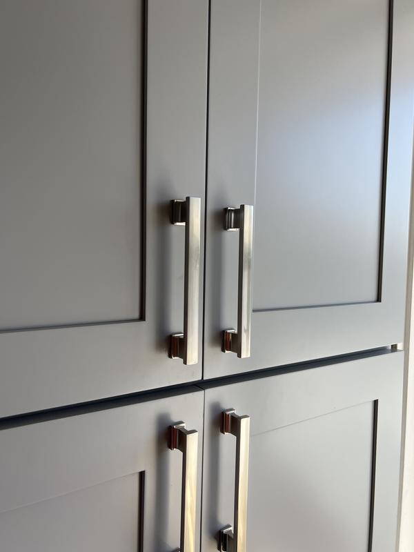 Sapphire Hexa 5-in , 128mm Center to Center Brushed Satin Nickel Rectangular Bar Appliance Pull ...