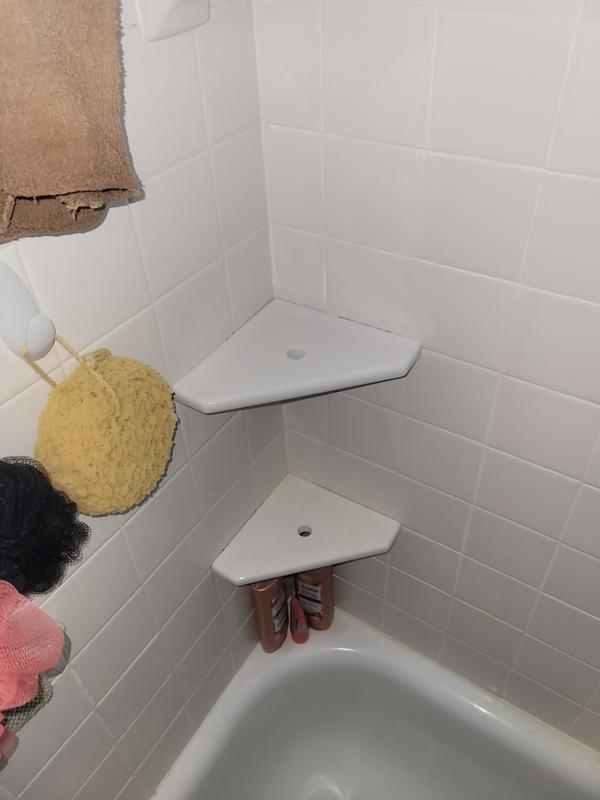 allen + roth allen+roth Bright White 1-Tier Resin Wall Mount Corner ...