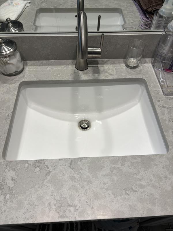 KOHLER Kathryn Vitreous China Undermount Rectangular White Bathroom ...
