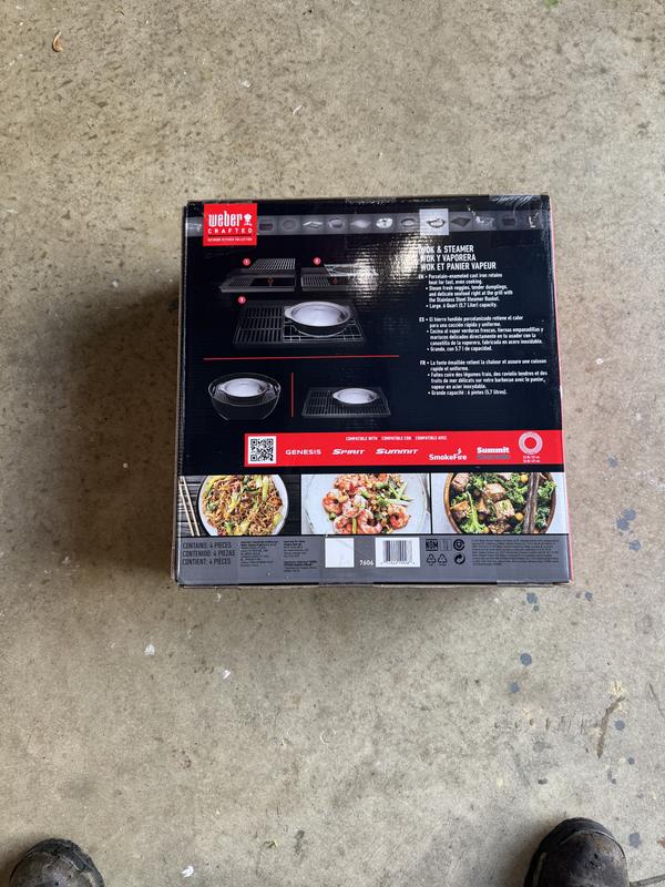 Weber Crafted 3 -Pack Porcelain-Enameled Cast-Iron Wok in the Grill ...