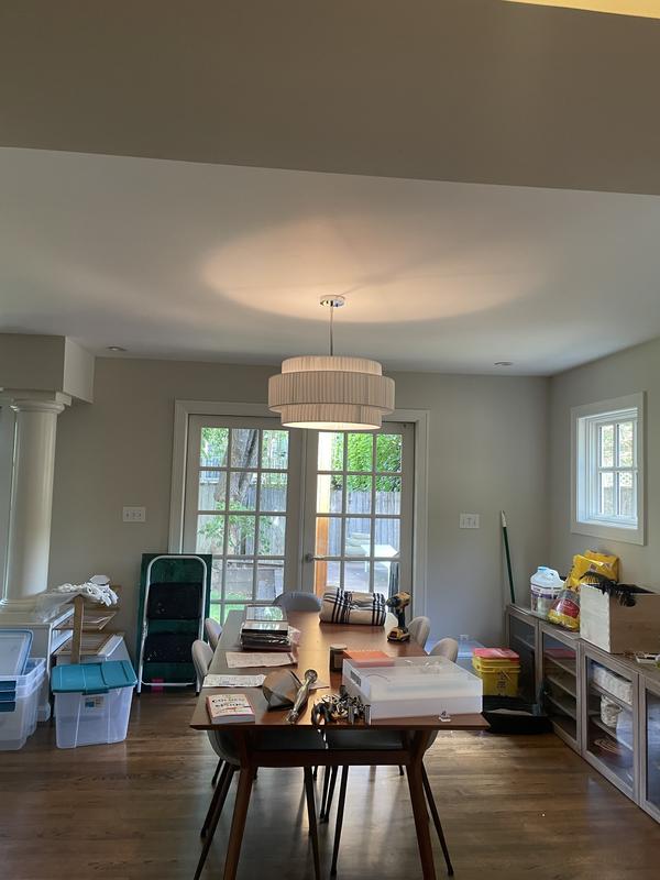 LamQee Fabric Drum Chandelier 5 -Light Matte Black Fabric Metal ...