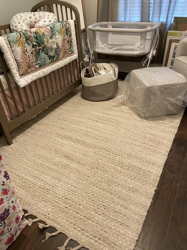 allen + roth Selena 5 x 8 (ft) Loomed Natural Linen Rectangular Indoor ...